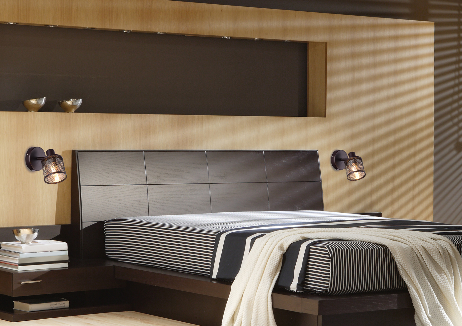 Kinkiet CANABERA 1xE14 kawowe złoto/bursztynowy 91-81377 | oświetlenie ...