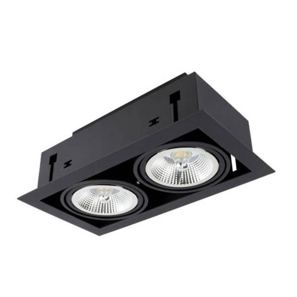 Oprawa halogenowa wpuszczana 2xGU10 AR111 | Czarna | oświetlenie ...