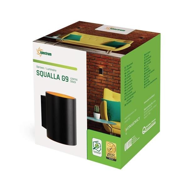 SQUALLA G9 IP20 TUBA CZARNA ZŁOTA | oświetlenie - Phenomena Light